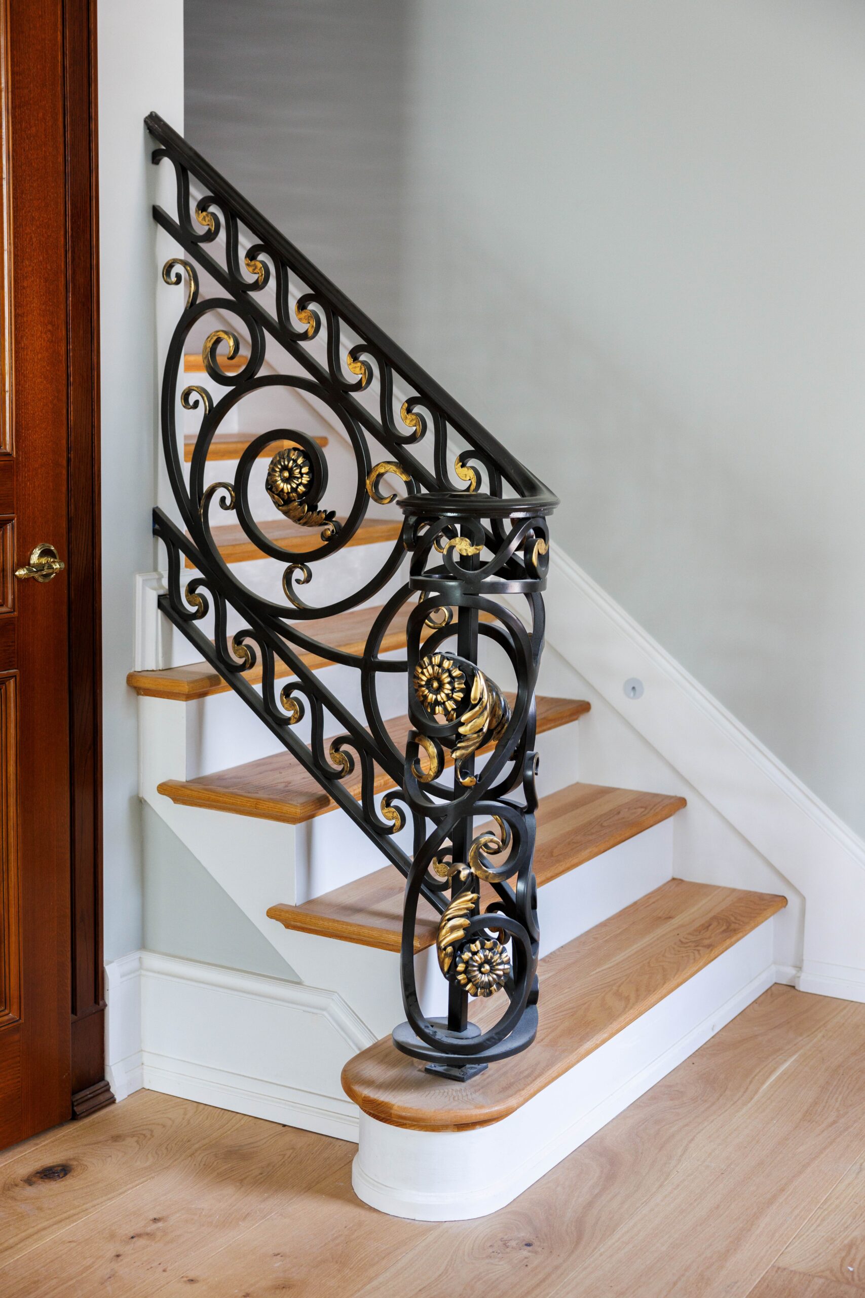 Custom Ornate Iron Railing - Compass Ironworks