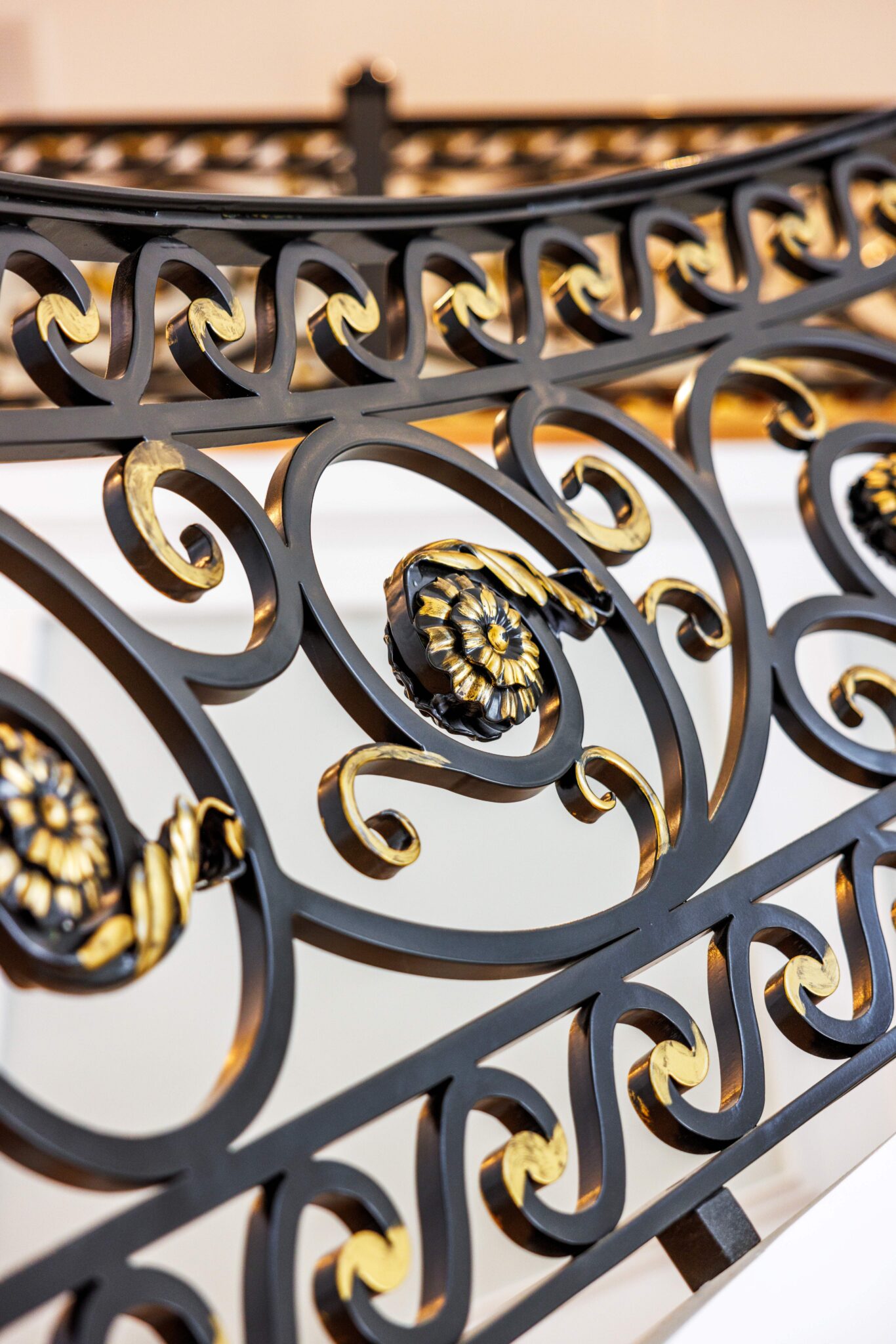 Custom Ornate Iron Railing - Compass Ironworks
