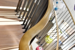 Modern Curved Stair Railing - Compass Ironworks